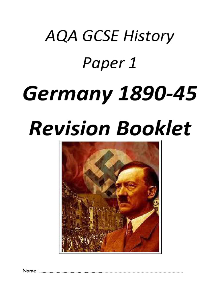 Year 11 Revision History Paper 1 Section A Germany 18901945 | PDF ...
