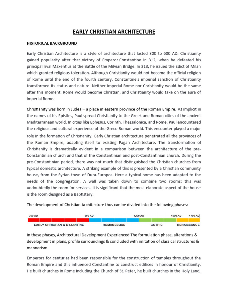 EARLY CHRISTIAN ARCHITECTURE-1 | PDF | Early Christianity | Church ...