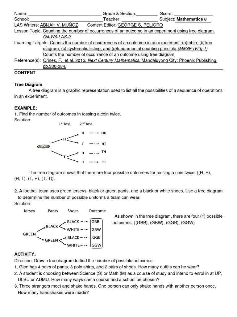 Math 8 Q4 WK6 Las2 | PDF