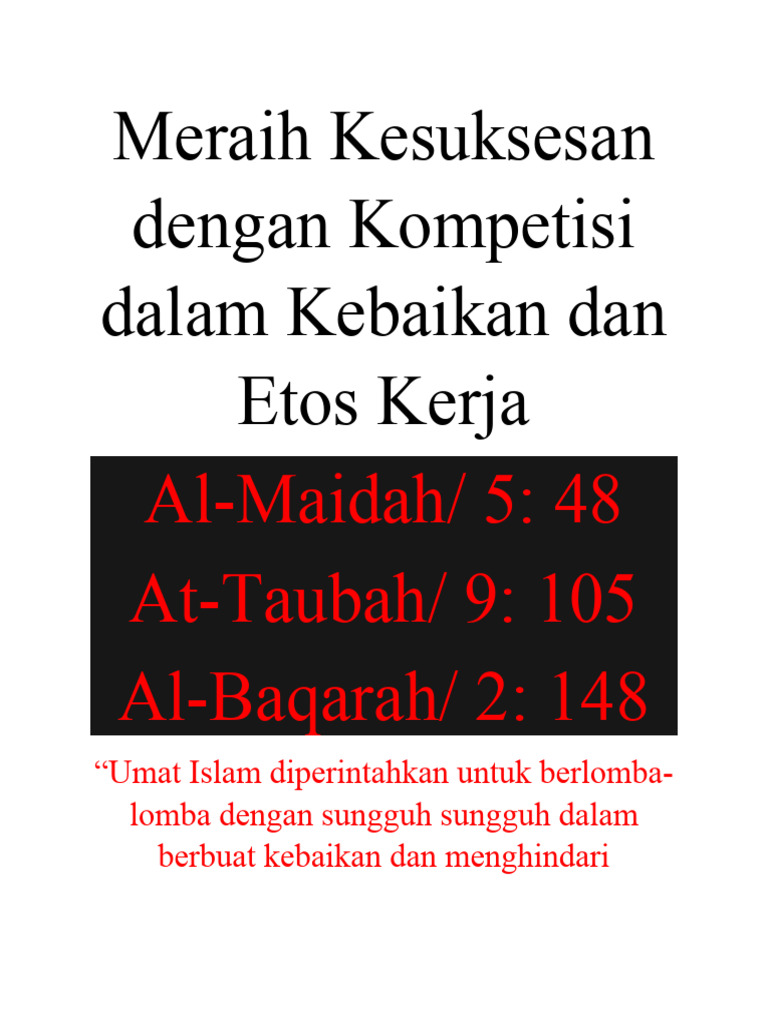 Kesuksesan Melalui Kebaikan dan Etos | PDF