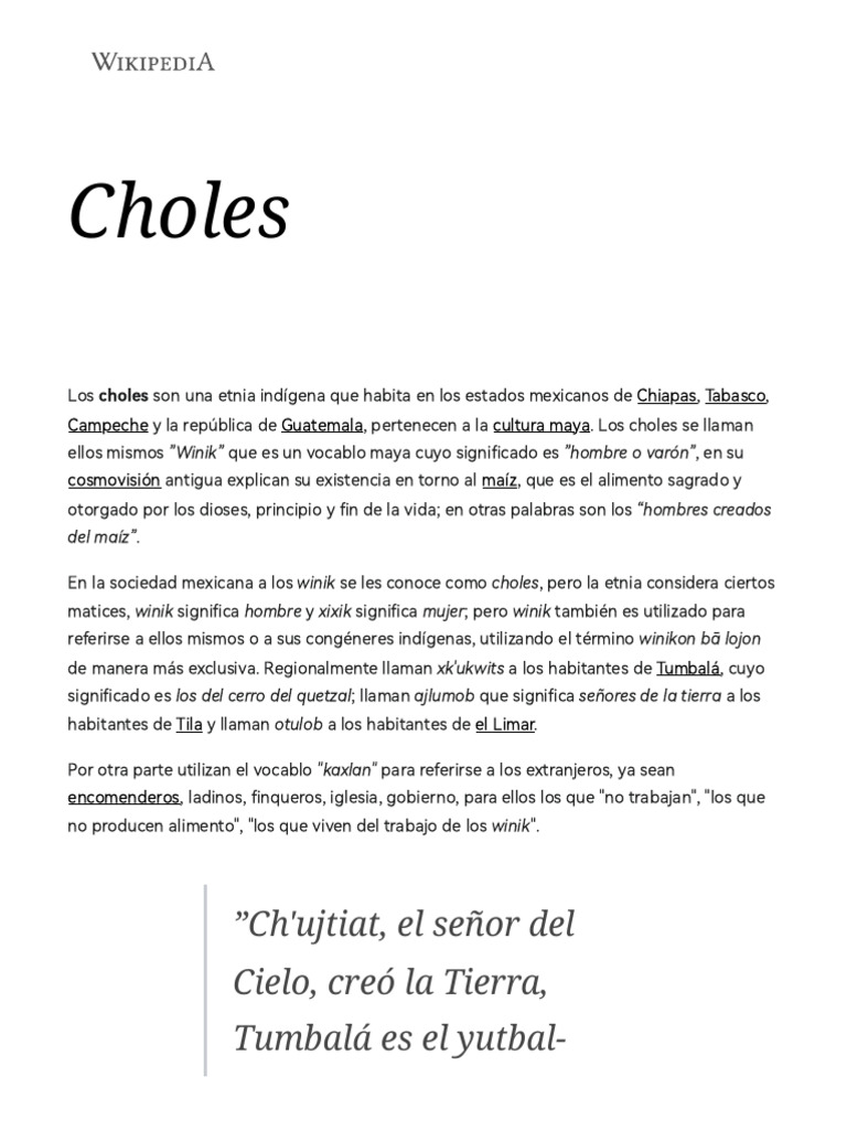 Etnia Chol: Cultura y Cosmovisión Maya | PDF | Pueblos Indígenas de las ...