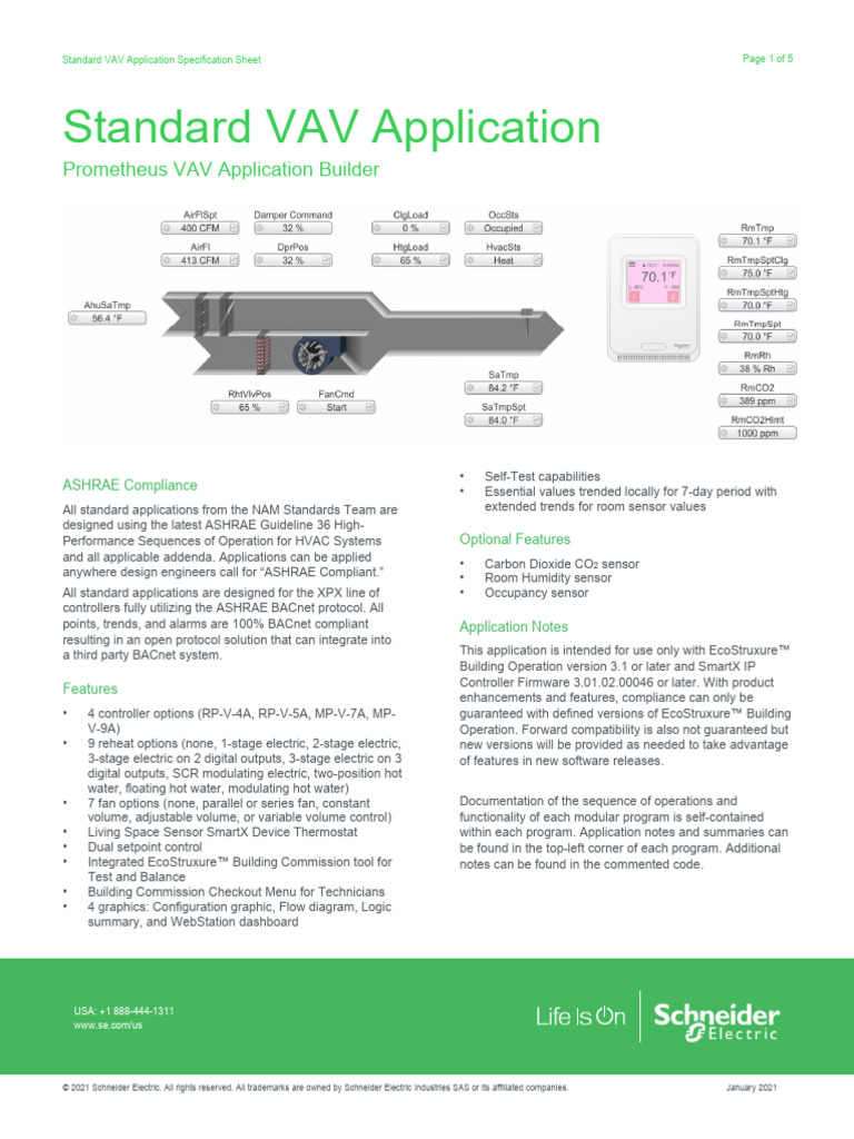 VAV Standard App Specification Sheet | Download Free PDF | Computing | Building Automation