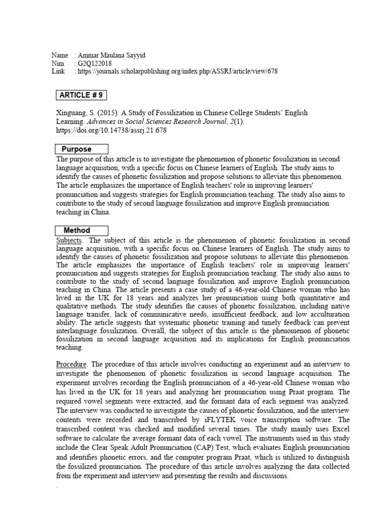 Annotated+Bibliography | PDF | Second Language Acquisition | Human ...