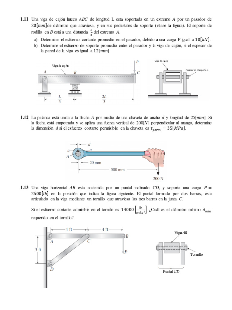 ENUNCIADOS 5 (E. CORTANTE, DE CONTACTO Y PERMISIBLE) | PDF