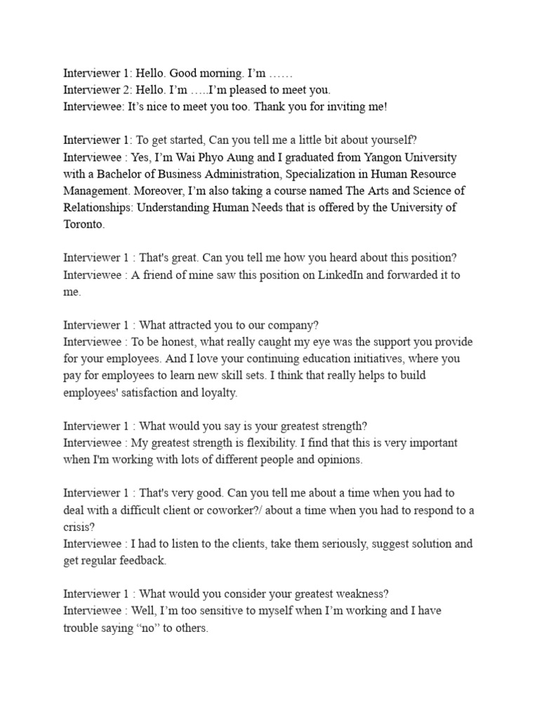 Job Interview | PDF | Human Resources | Interview