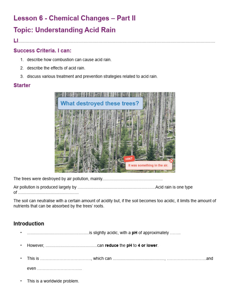 Acid Rain: Causes and Solutions | PDF | Oxide | Soil