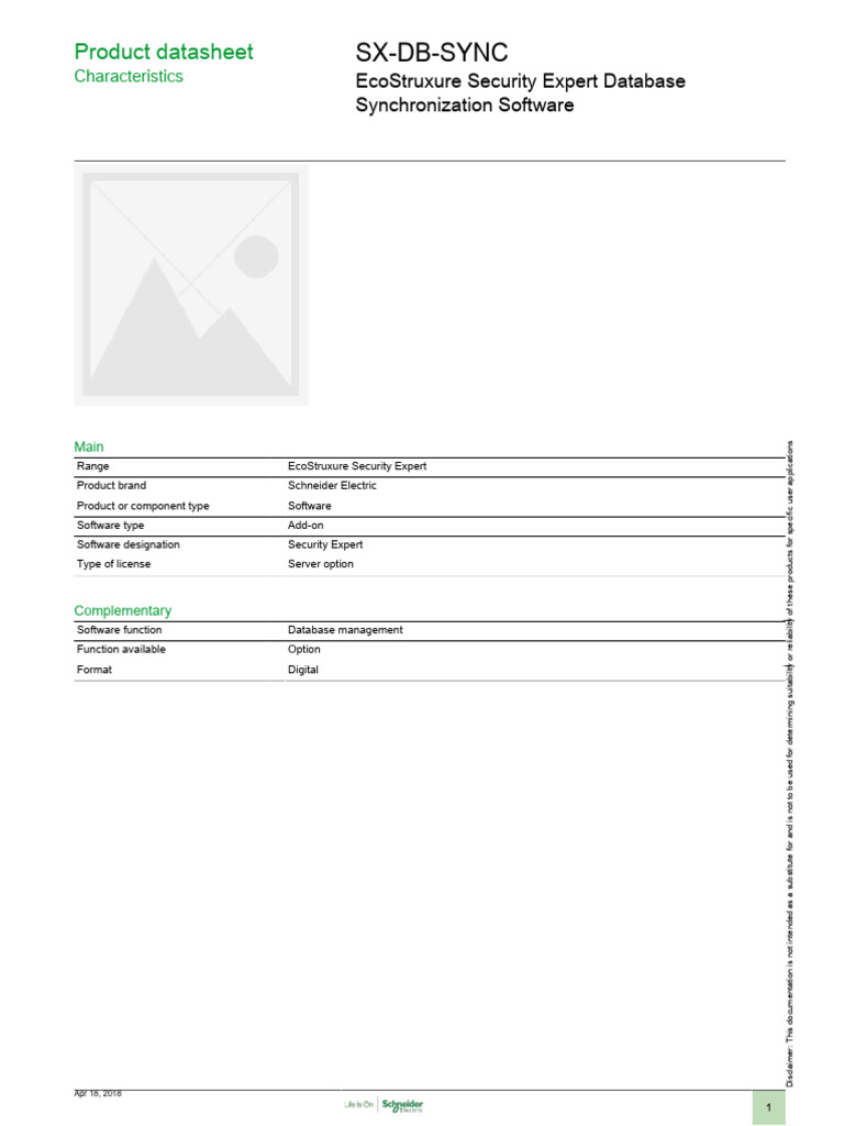 EcoStruxure™ Security Expert - SX-DB-SYNC | PDF