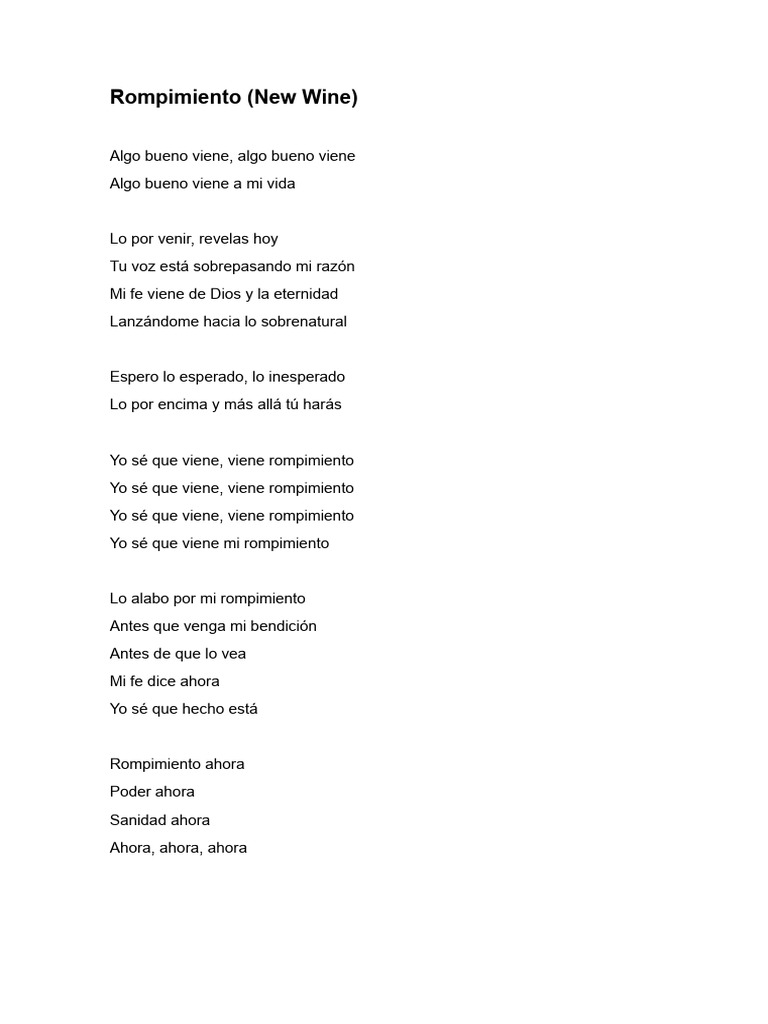 Rompimiento Letra | PDF