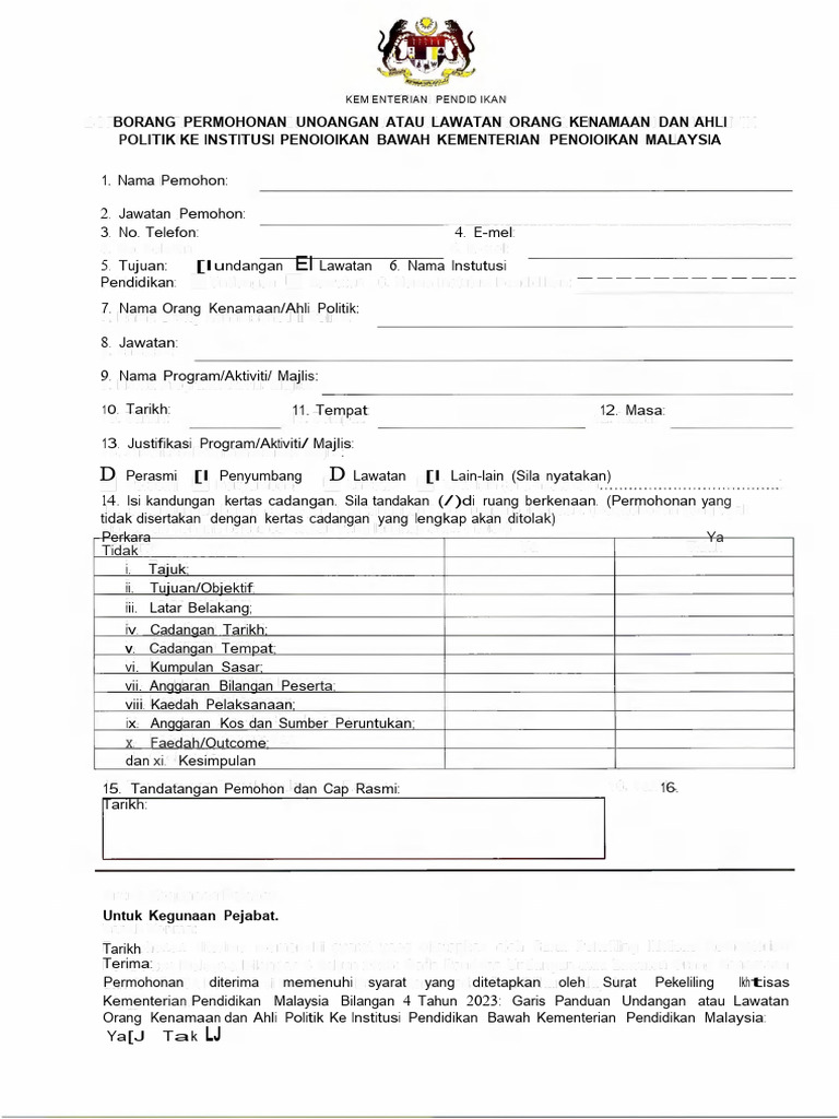 Borang Mohon | PDF