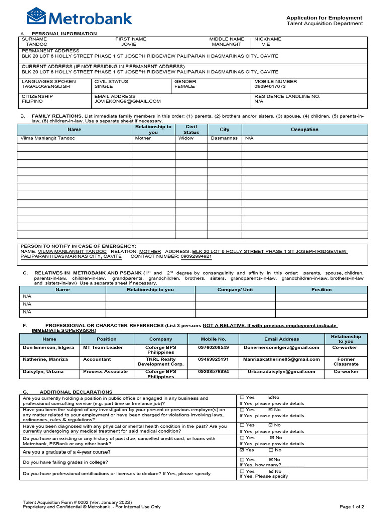 2 - MBTC Application Form With Privacy Notice As of Jan 2022 | PDF ...