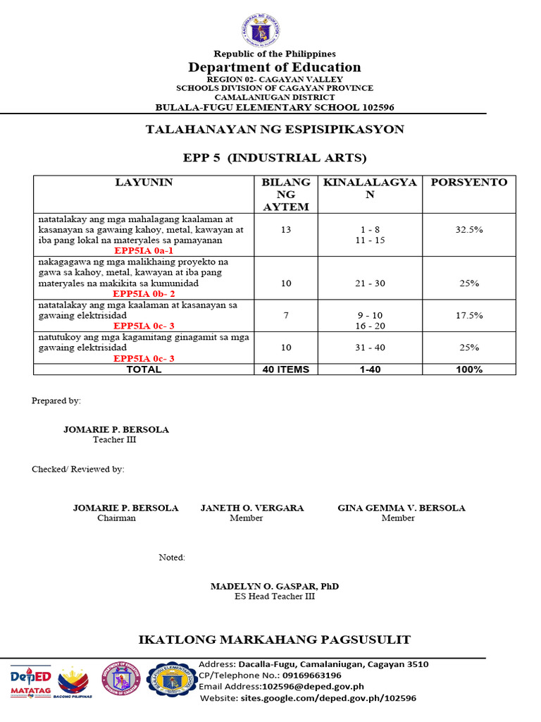 3rd Quarter PT EPP 5 IA | PDF