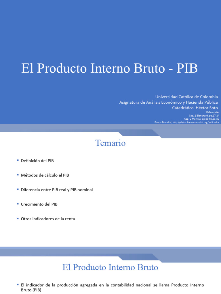 El Producto Interno Bruto - PIB | PDF | Producto Interno Bruto | Economias