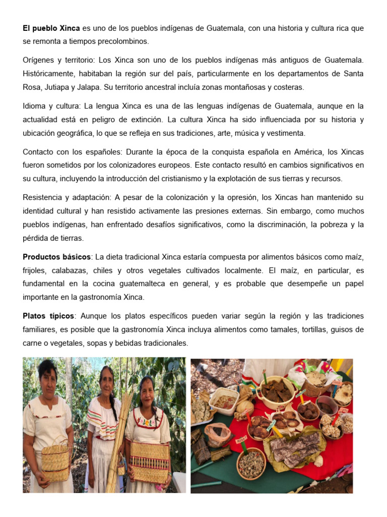 El pueblo Xinca es uno de los pueblos indígenas de Guatemala | PDF ...
