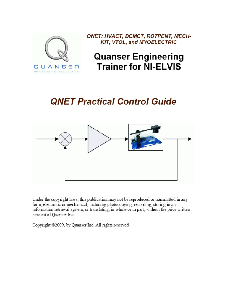 QNET Practical Control Guide | PDF | Control Theory | Sensor QNET Practical Control Guide | PDF | Control Theory | Sensor