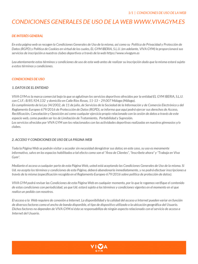 Condiciones Generales de Uso de La Web | PDF | Red mundial | Internet y web