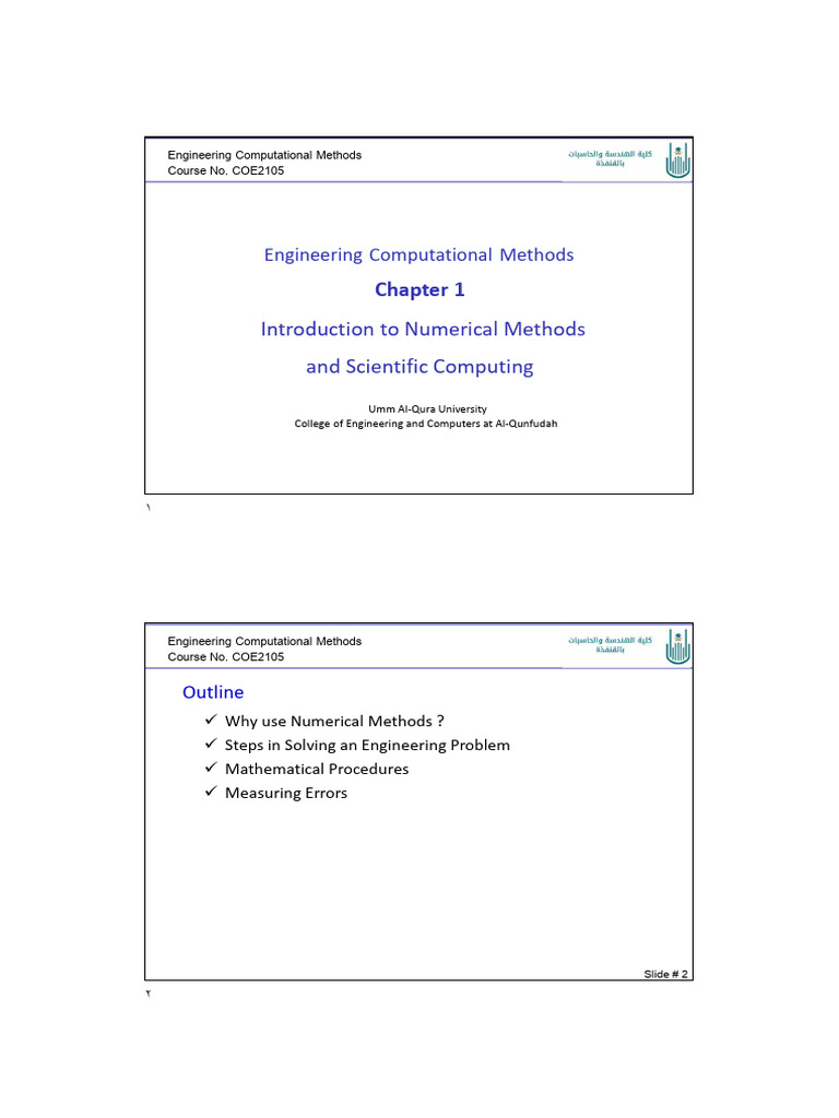 chapter1 طرق حسابيه | PDF | Numerical Analysis | Equations