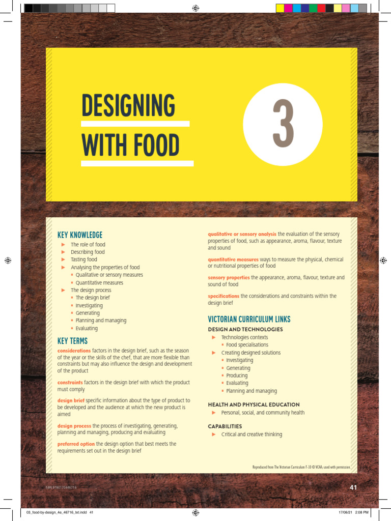 Ch 3 FBD. Designing With Food (1) | PDF | Taste | Foods