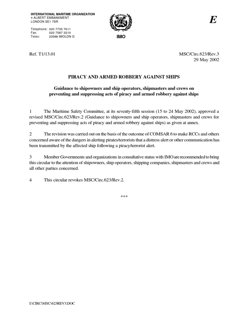 Piracy & Armed Robbery | PDF