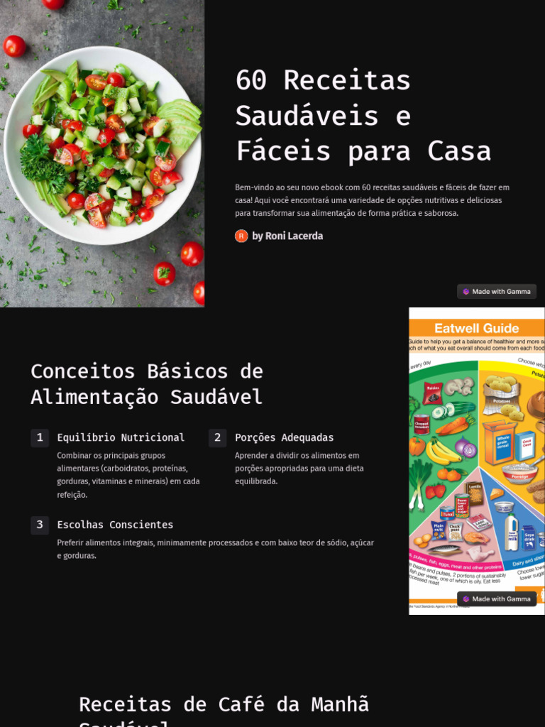 60 Receitas Saudaveis e Faceis para Casa | Download grátis PDF ...
