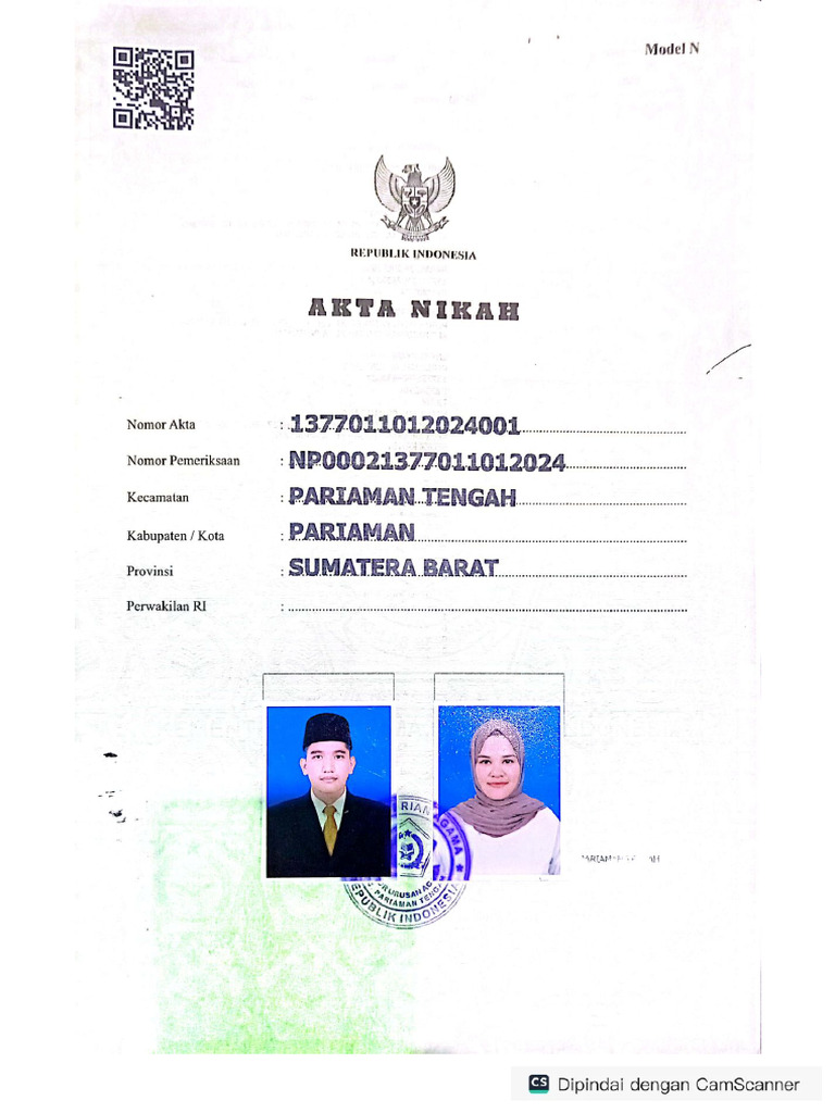 Akta Nikah Januari 2024 | PDF