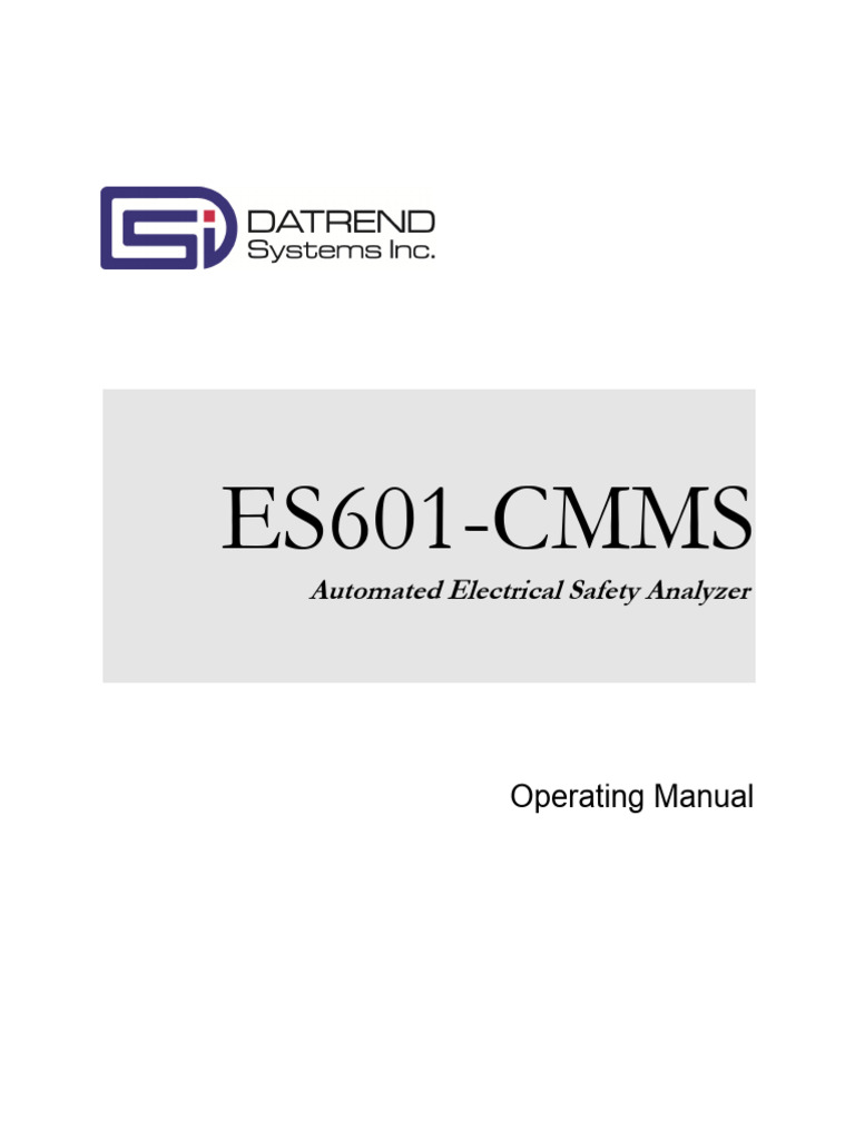 ES601 CMMS Operating Manual | PDF | Electromagnetism | Electricity