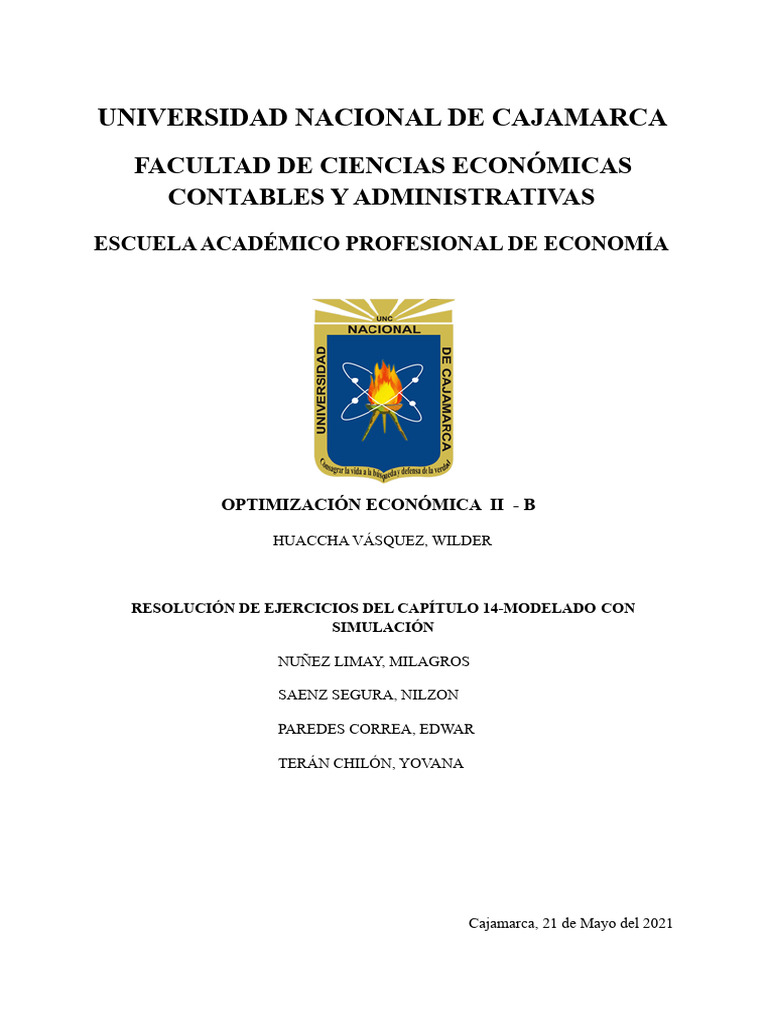 Ejercicios de Optimizaci N Simulaci N PDF | PDF | Teoría de la medida | Matemáticas Aplicadas