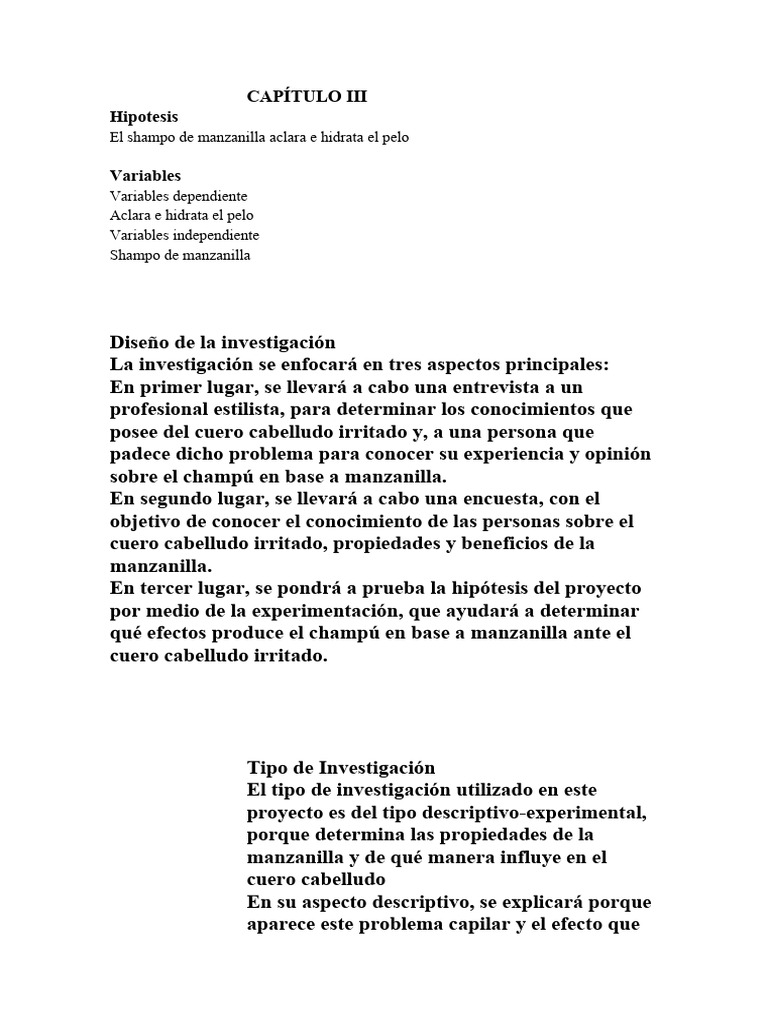 Capitulo III | PDF | Experimentar | Metodología de encuesta