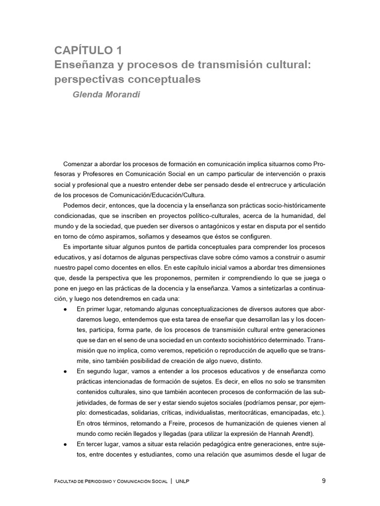Enseñanza y Procesos de Transmisión Cultural | PDF | Enseñando ...