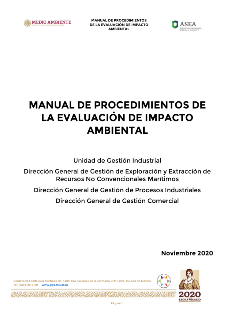 Manual de Procedimientos Impacto Ambiental 20201215 VF | PDF | México | Petróleo