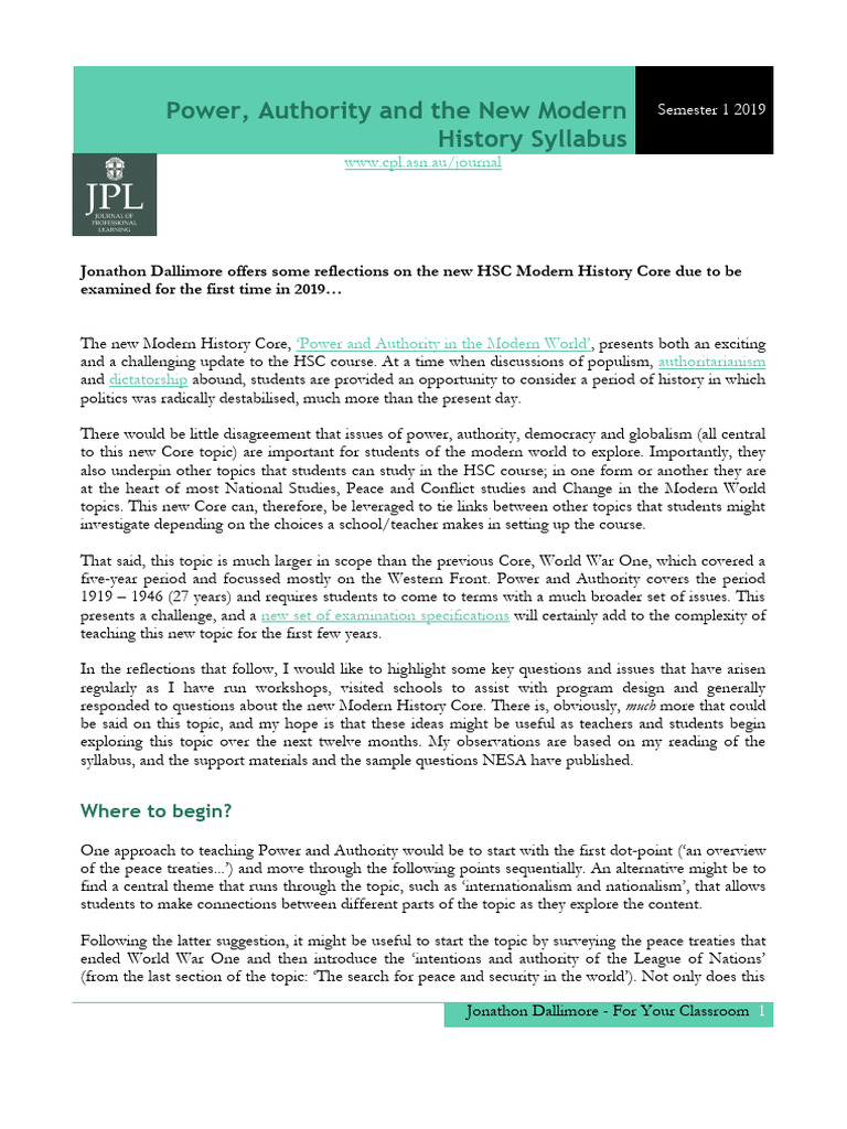 Modern History Syllabus. | PDF | Nazi Germany | League Of Nations