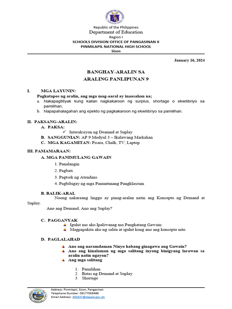 COT-ESP-8-Emosyon-Lesson-Plan | PDF