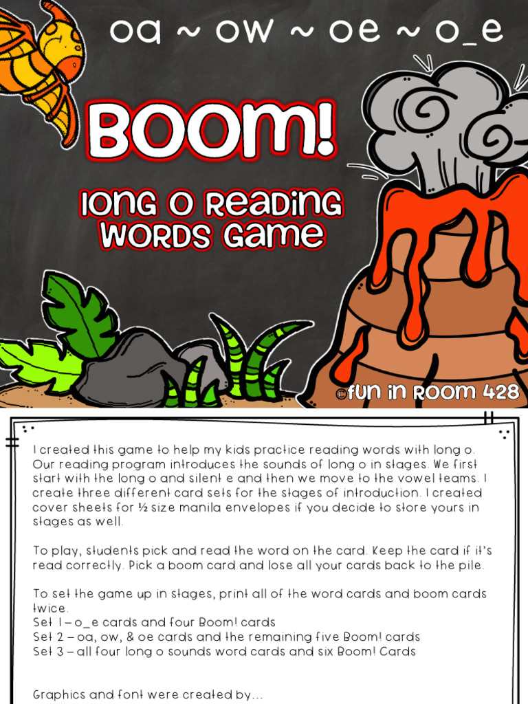 Long O Reading Game for Kids | PDF | Phonetics | Linguistics