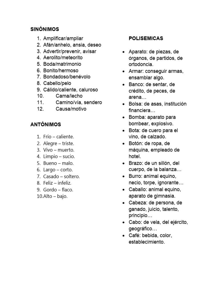SINÓNIMOS | PDF | Derecho