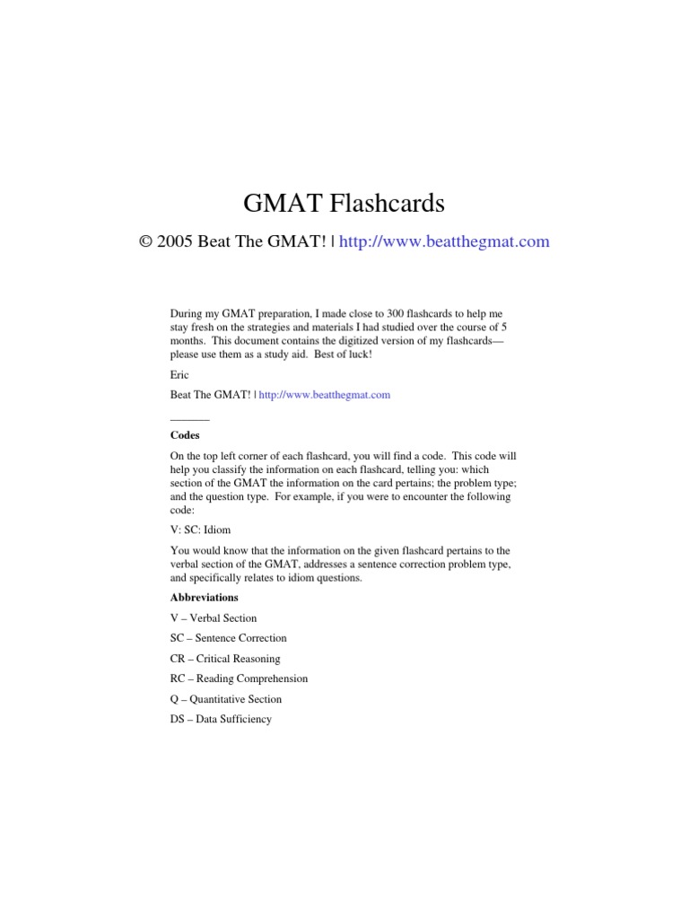GMAT Flashcards | PDF | Grammatical Number | Plural