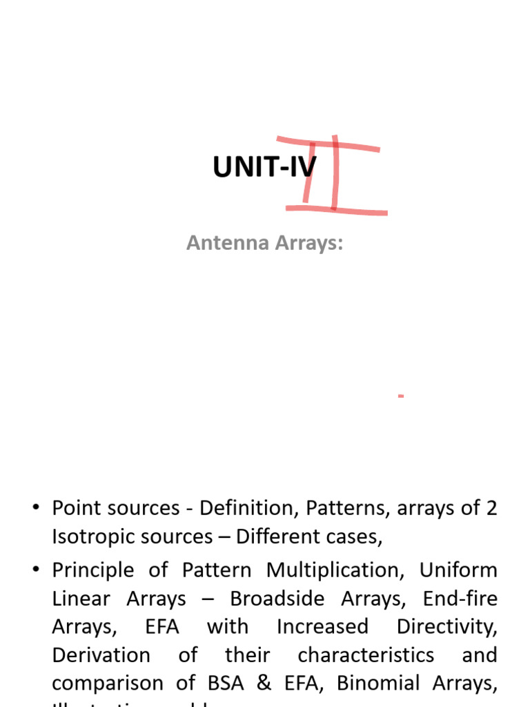 Antenna Arrays Unit2 1st Half Pdf Antenna Radio Waves 