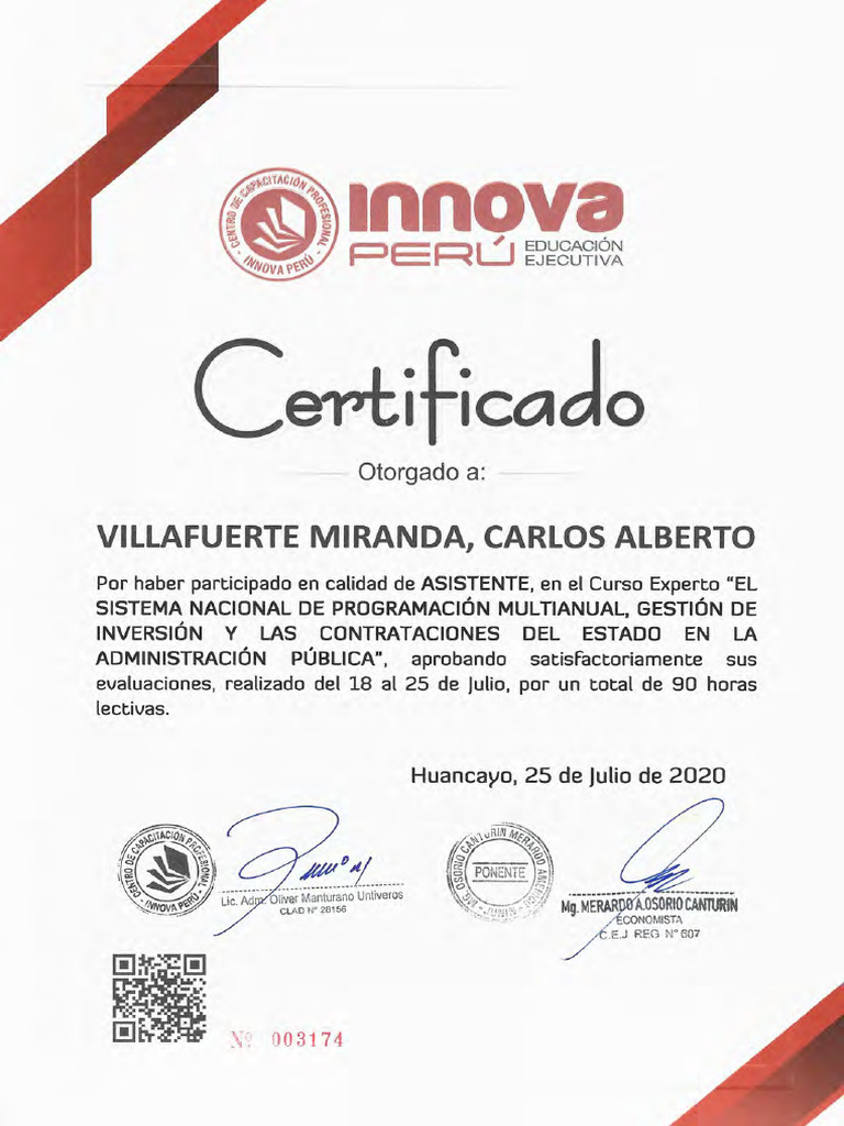 Programación Multianual, Gestión de Inversión y CCEE - Innova, 90 HL Del 18-25 Jul | PDF