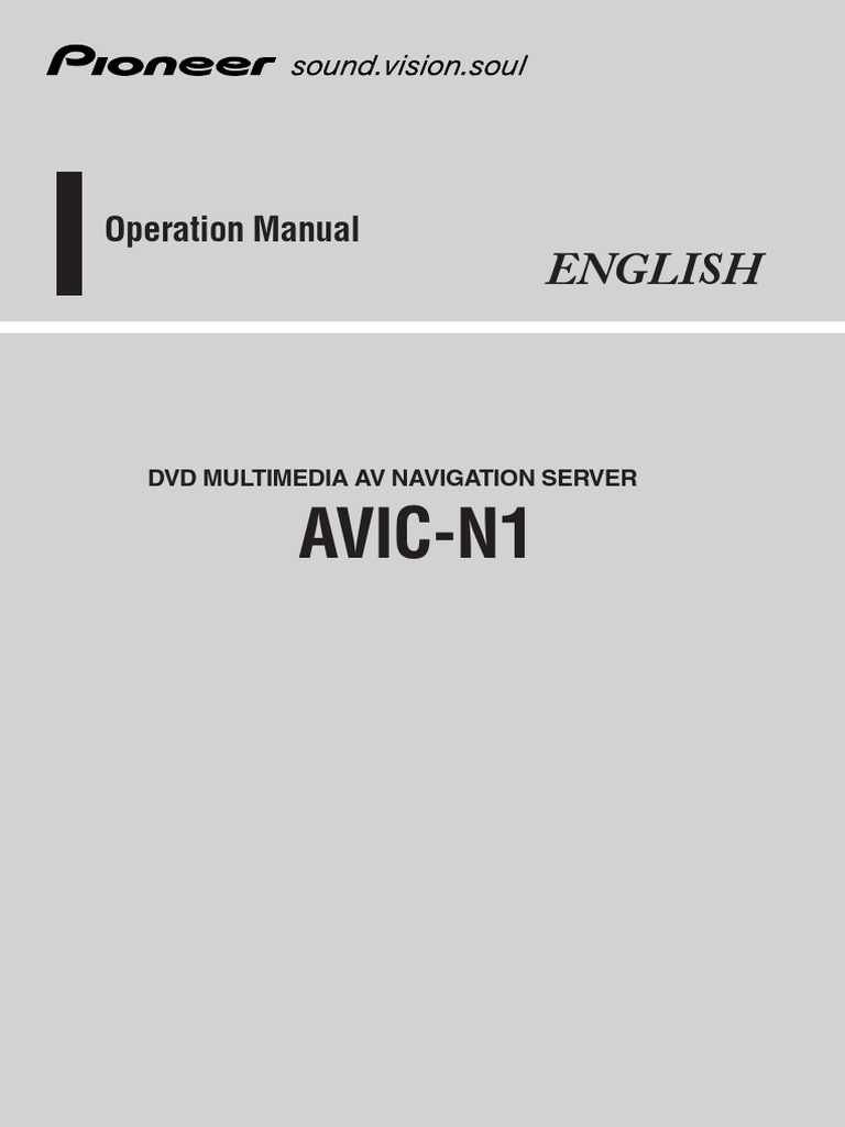 114963603operation Manual Avic-N1 | PDF | Equalization (Audio) | License