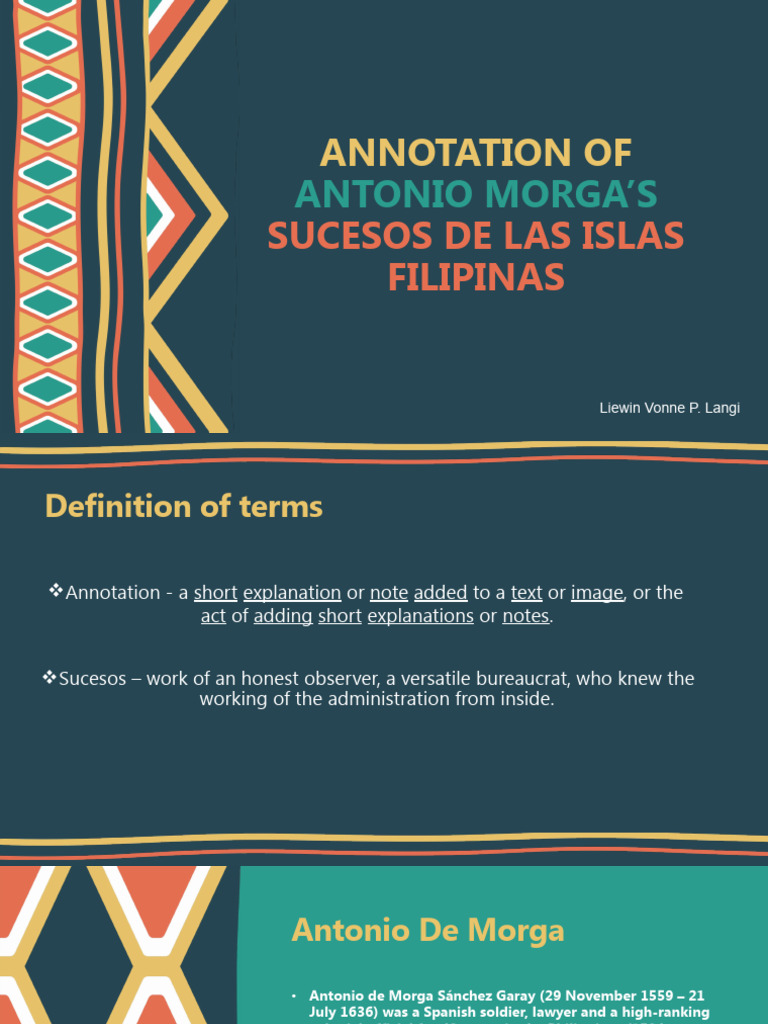 ANNOTATION OF ANTONIO MORGA'S SUCESOS DE LAS ISLAS Liewin Langi | PDF ...