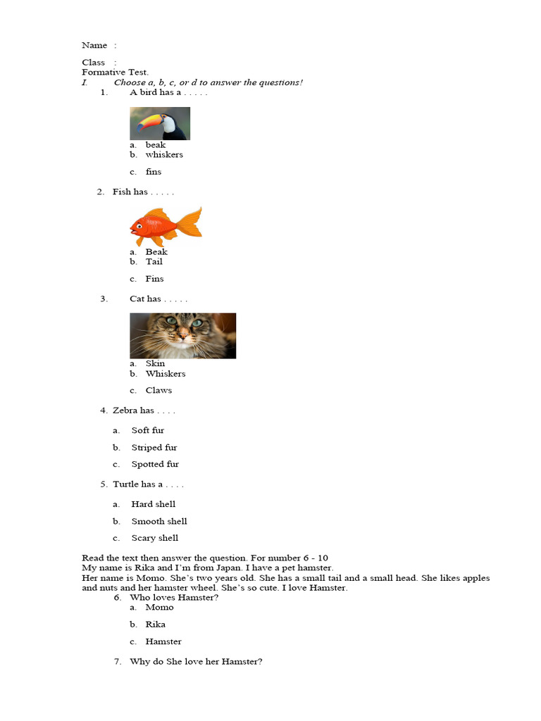 TF unit 3 level 3 | PDF | Zoology