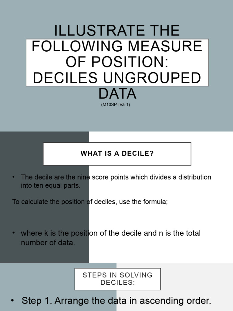 Deciles of Ungrouped Data | PDF | Rounding | Decimal