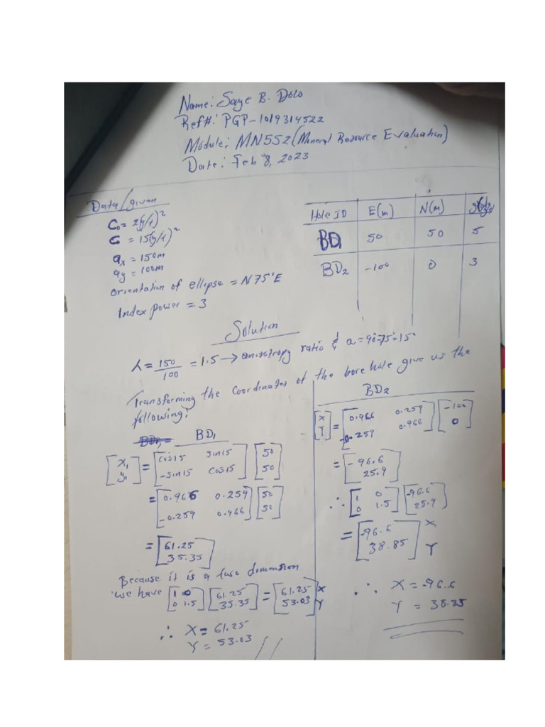 Mineral Resource Estimation Assignment | PDF