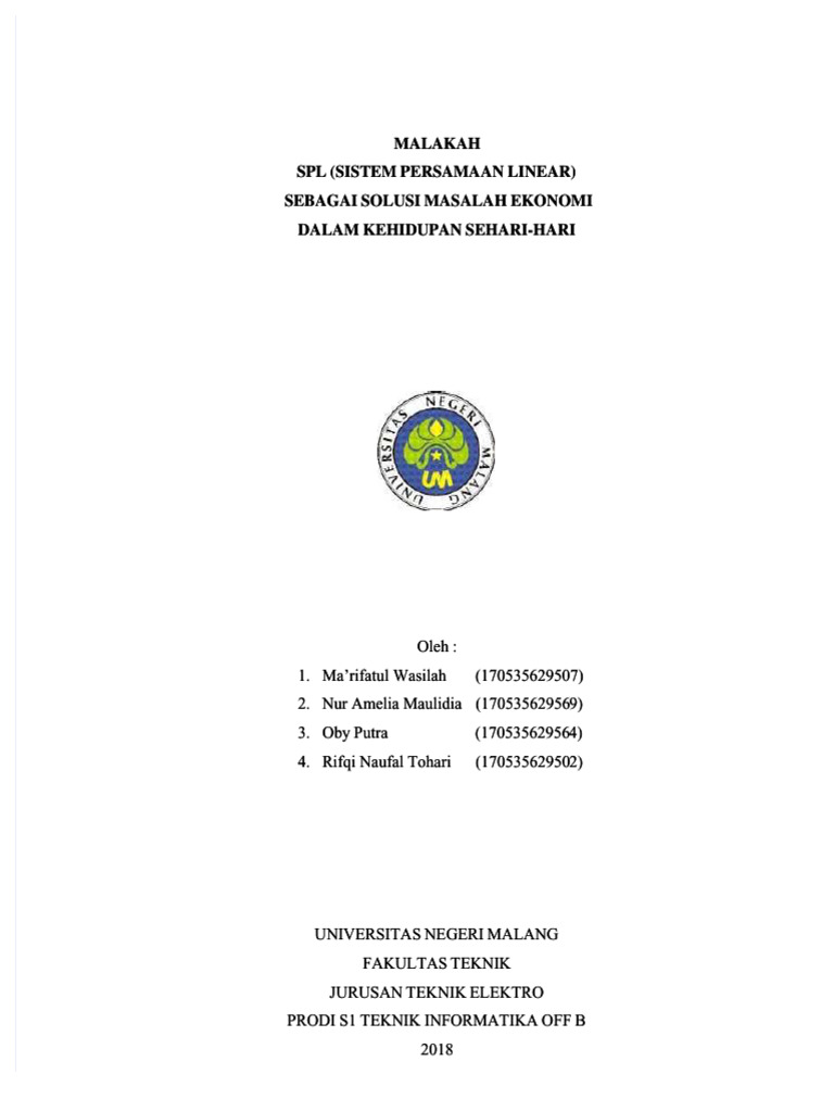 SPL untuk Solusi Ekonomi Sehari-hari | PDF