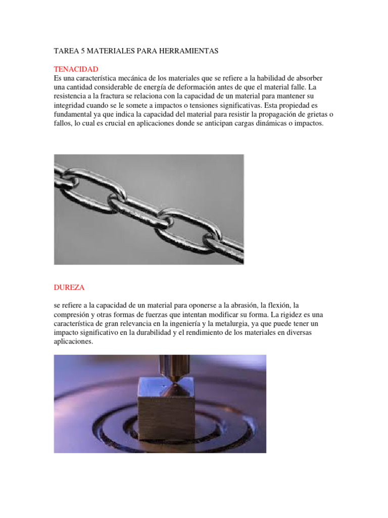 Tarea Materiales | PDF | Diamante | Acero