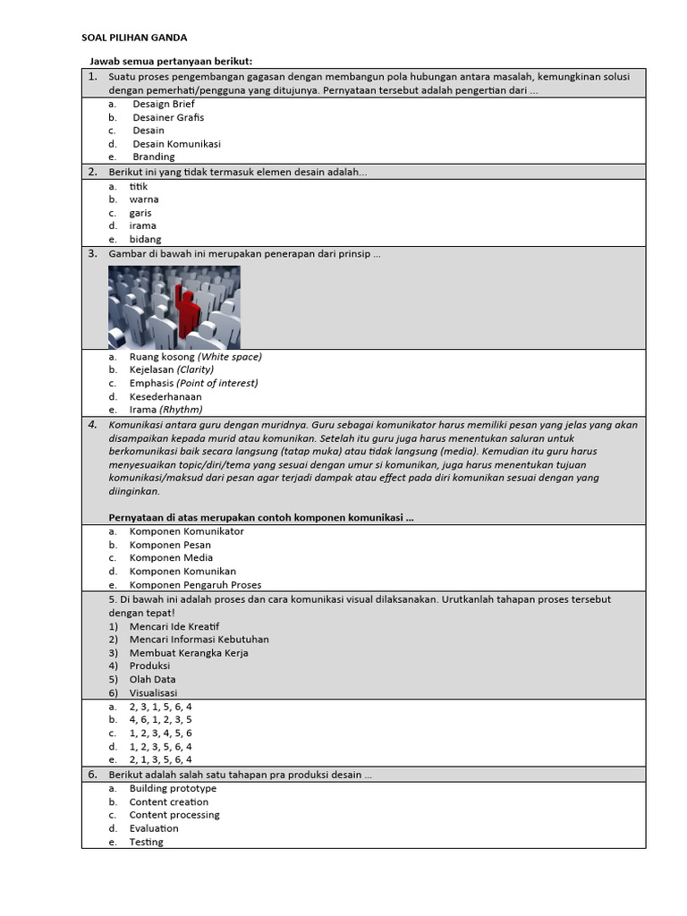 Latihan Soal Pilihan Ganda Simulasi Usk | PDF