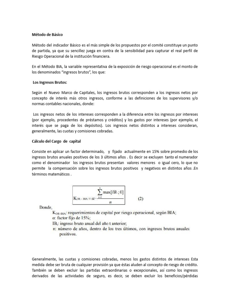 Trabajo de Riesgo Operacional | PDF | Interés | Basilea Ii