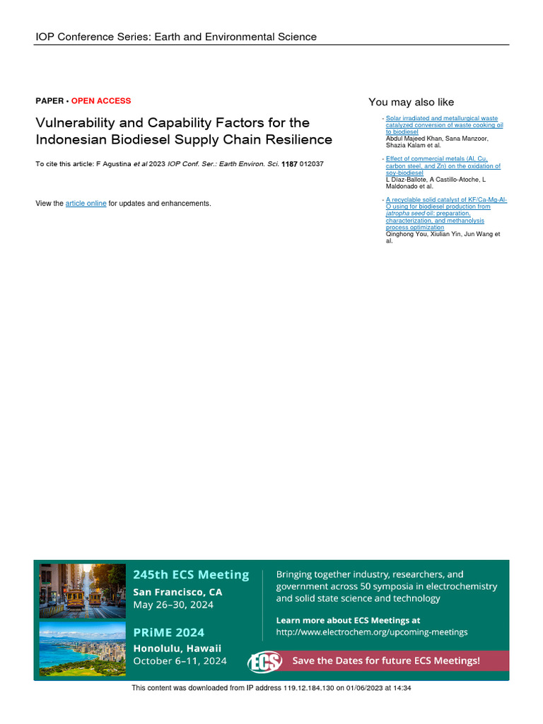 Vulnerability and Capability Factors For The Indon | Download Free PDF | Biodiesel | Biofuel