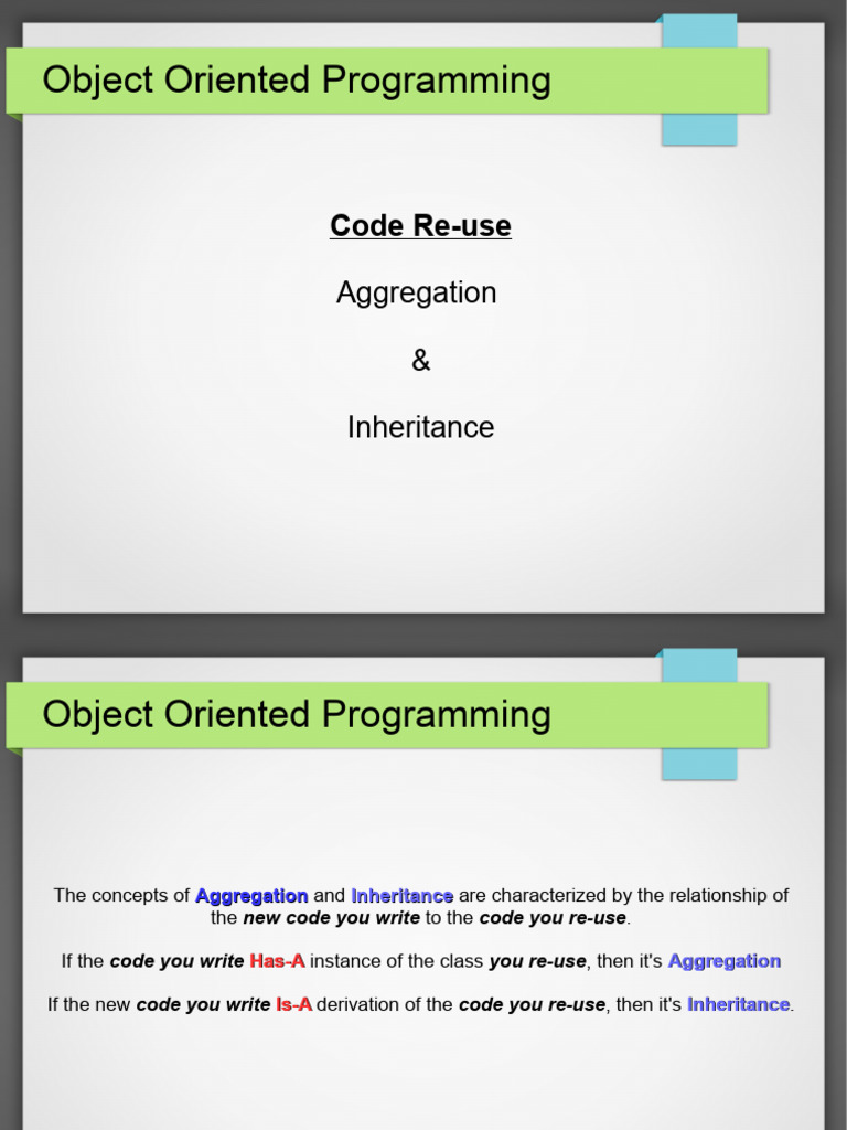 Aggregation And Inheritance Pdf Inheritance Object Oriented Programming Class Computer 