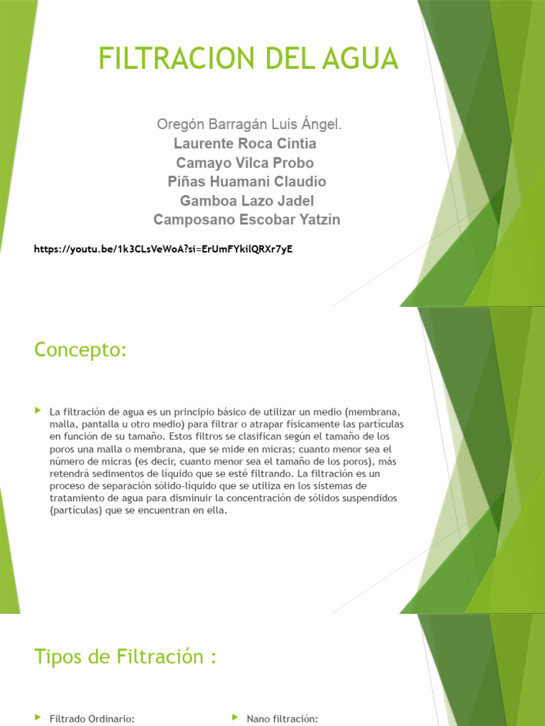 Filtracion Del Agua | PDF | Agua | Filtración