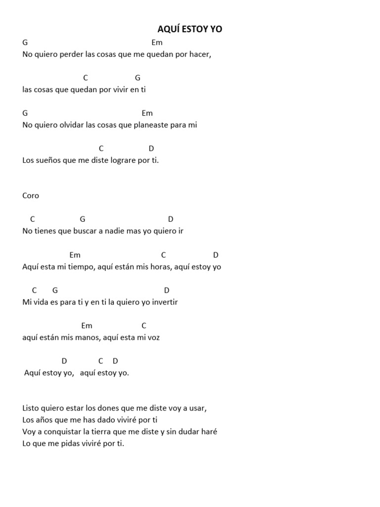Aquí Estoy Yo: Compromiso y Vida | PDF