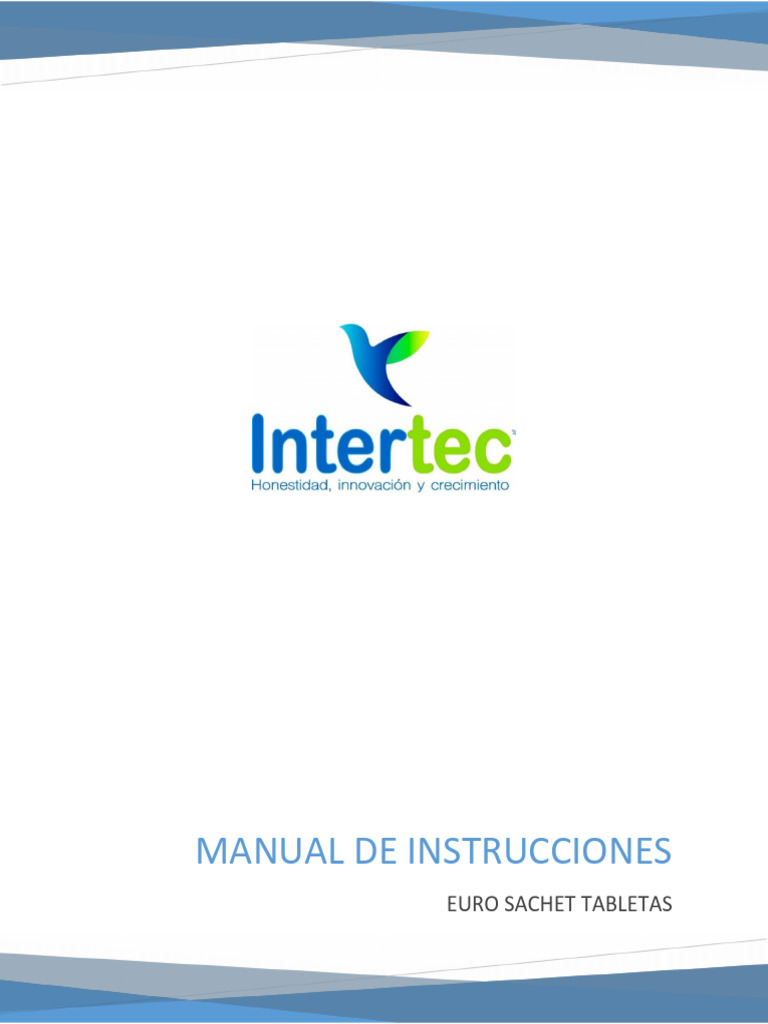 MANUAL DE INSTRUCCIONES - EURO SACHET TABLETAS | PDF | Engranaje | Eje